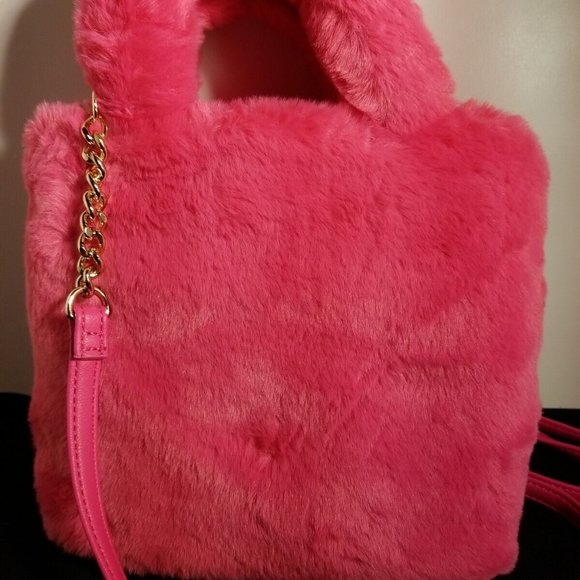Juicy Couture | Bags | Juicy Couture Hot Pink Fluffy Mini Tote Bag ...